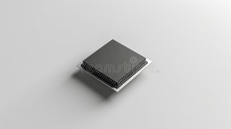 Black Cpu Chip Resting on Circuit Board Stock Image - Image of central ...