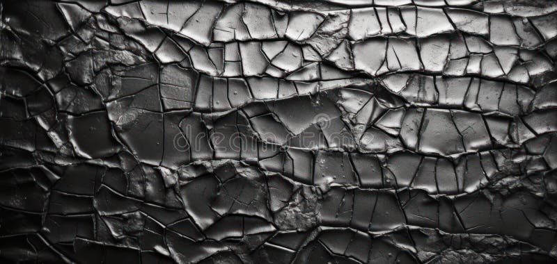 Black Cracked Plastic Abstract Background. Texture of Cracked Black ...