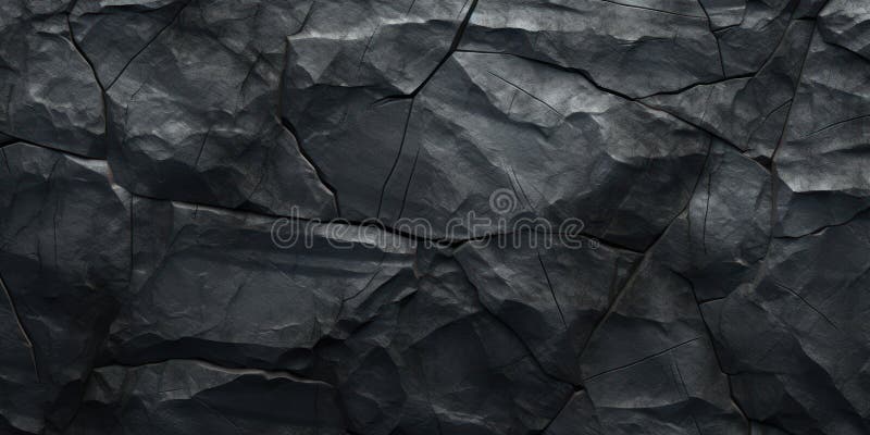 Black Cracked Stone Background. Rough Surface Fractured Texture ...