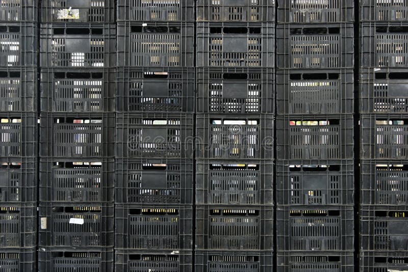 Black crates stock photo. Image of plastic, front, storage - 26504430