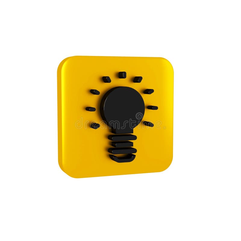 Black Creative Lamp Light Idea Icon Isolated on Transparent Background ...