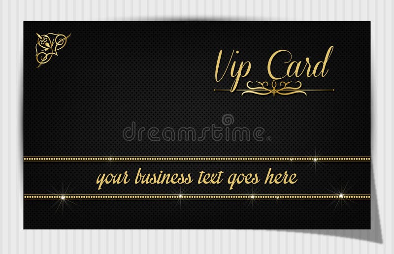 Black Creative Vip Card Decorated with Floral Label Stock Illustration ...
