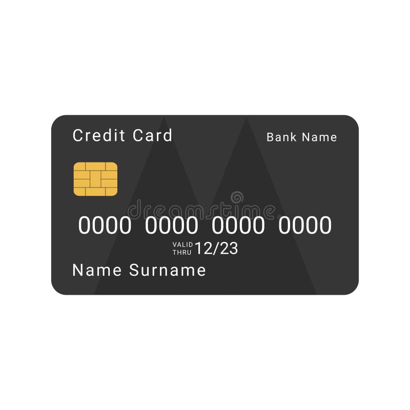Black credit card stock vector. Illustration of commercial - 341427744