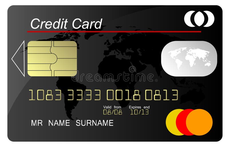 Black credit card vector stock vector. Illustration of security - 8506945