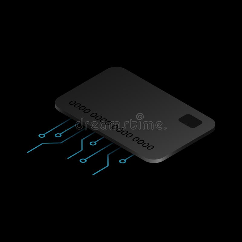 Black Credit or Debit Card. Graphic Design Element Stock Vector ...