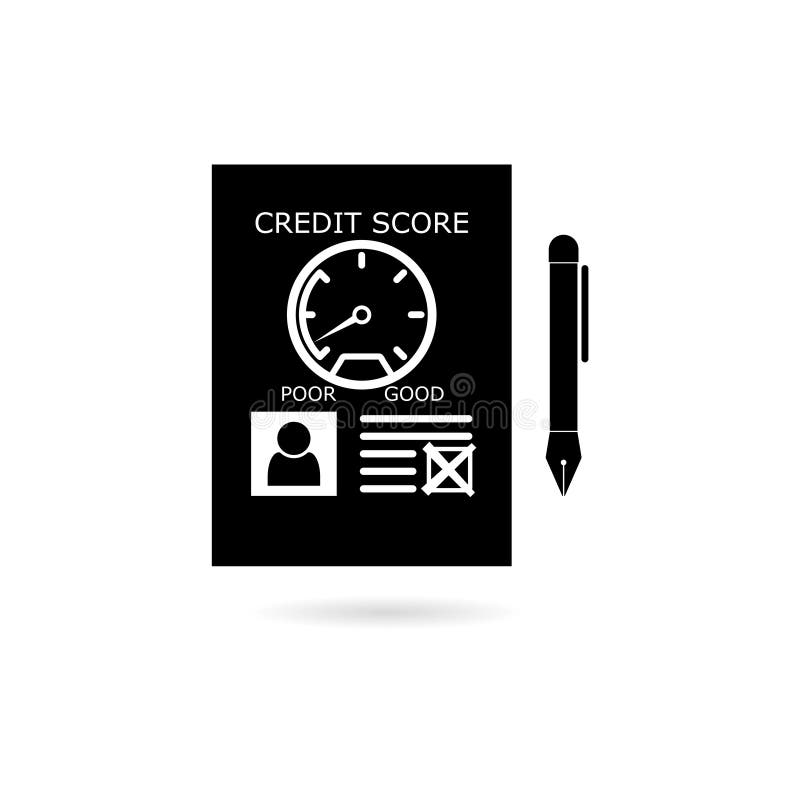 Black Credit Score Concept Icon or Logo Stock Vector - Illustration of ...