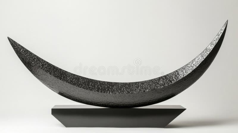 Black Crescent Sculpture on Dark Base Stock Illustration - Illustration ...