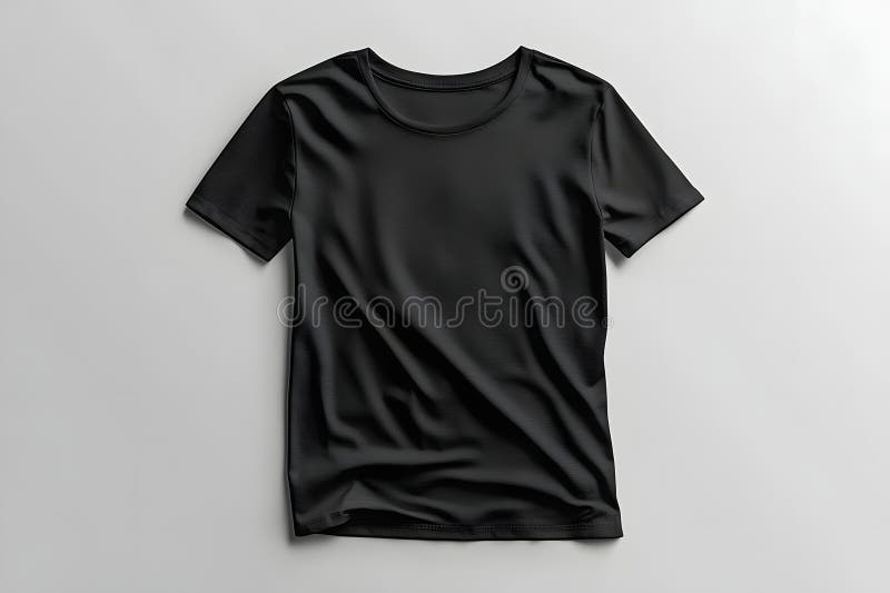 Black Crew Neck T-Shirt Mockup: Apparel Design Template Stock ...