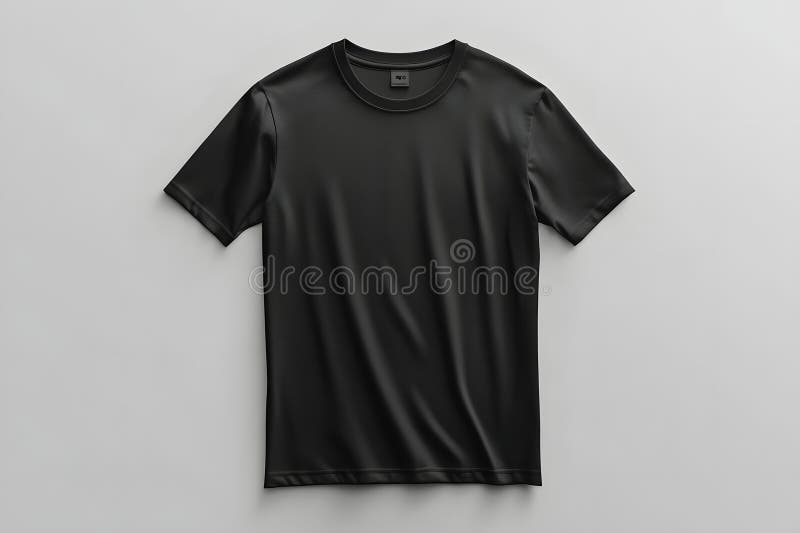 Black Crew Neck T-Shirt Mockup: Apparel Design Template Stock ...