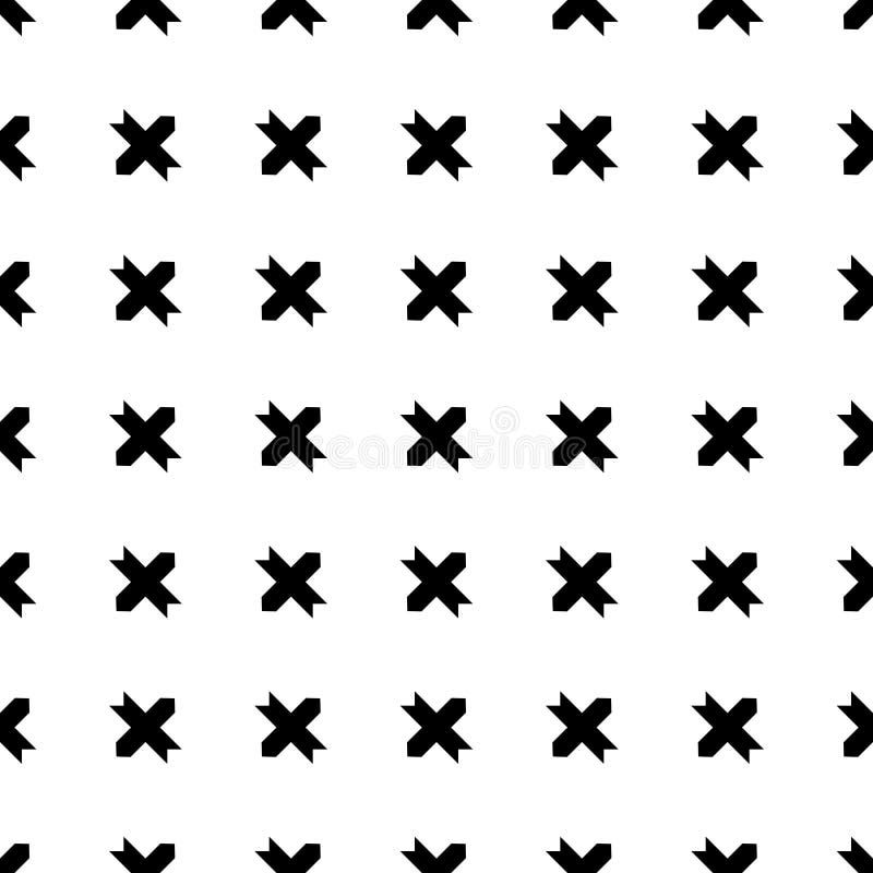 Black X Cross Symbol Pattern on White Background. Stock Illustration ...