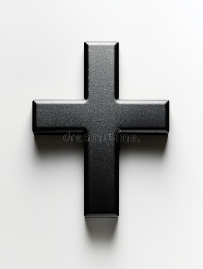 Black Cross Symbol on a White Background Stock Image - Image of hope ...