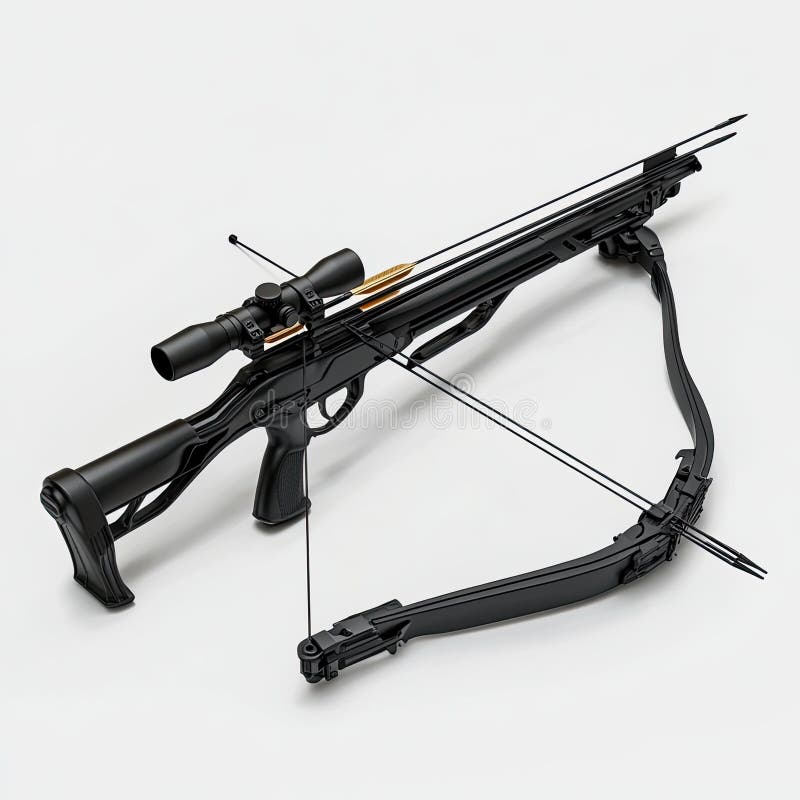 Black Crossbow with Scope stock illustration. Illustration of high ...