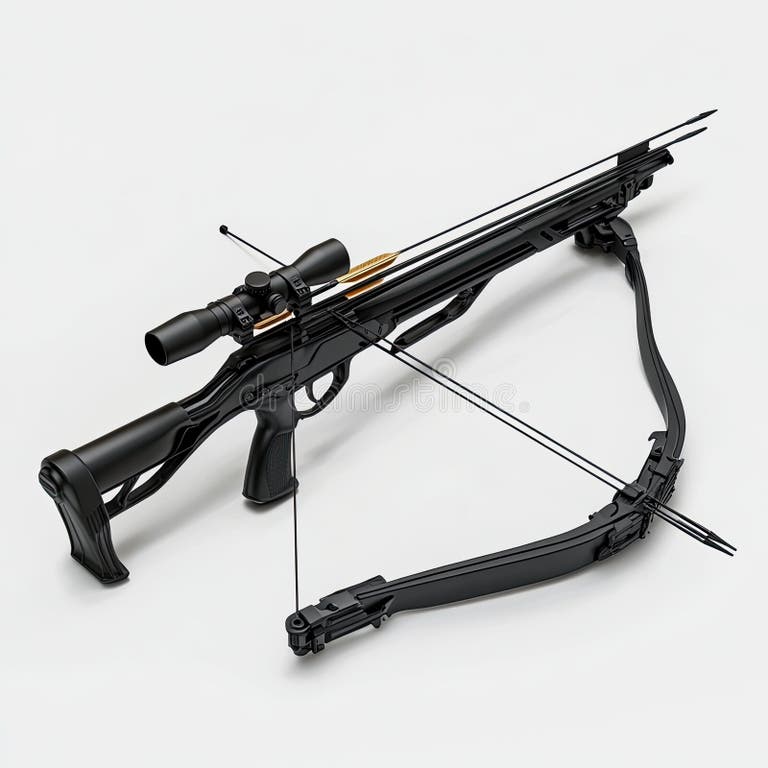 Black Crossbow with Scope stock illustration. Illustration of high ...