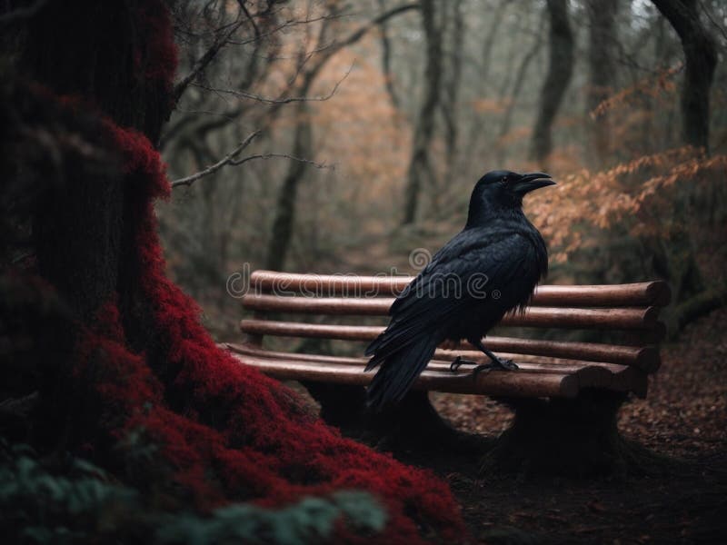 Black crow stock photo. Image of crow, forest, wildlife - 293477224