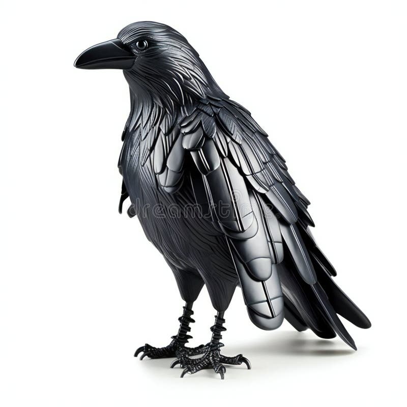 Black Crow Isolated on a White Background Stock Illustration ...