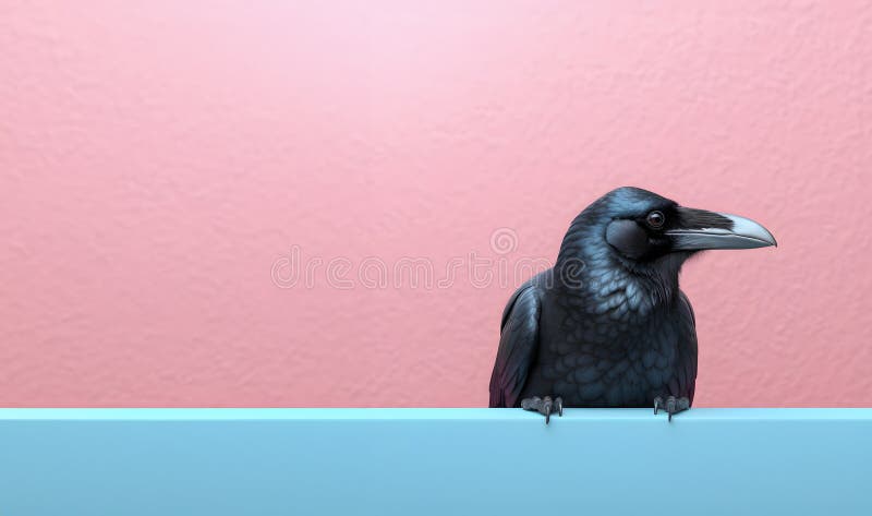 Pastel Crow in Multilayered Dimensions Stock Illustration ...