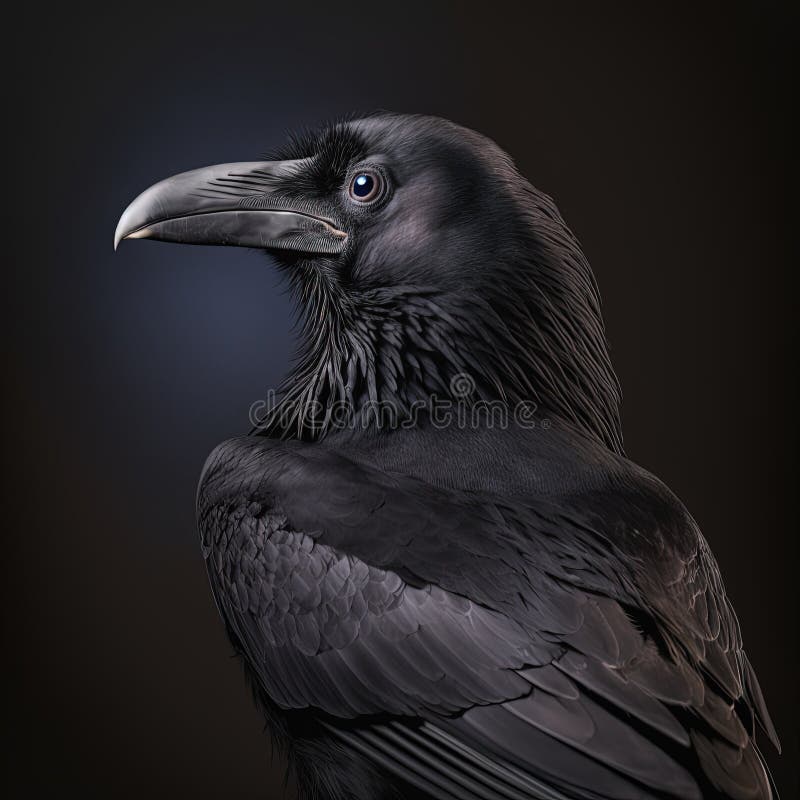 Black Crow Portrait in Studio, Ultra Realistic, Generative Ai Stock ...