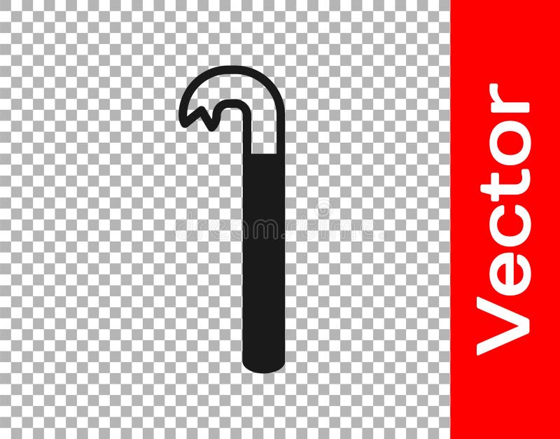 Black Crowbar Icon Isolated on Transparent Background. Vector ...