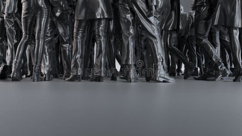 Black Crowd of People are Walking, Leadership Concept, New Ideas, Stock ...