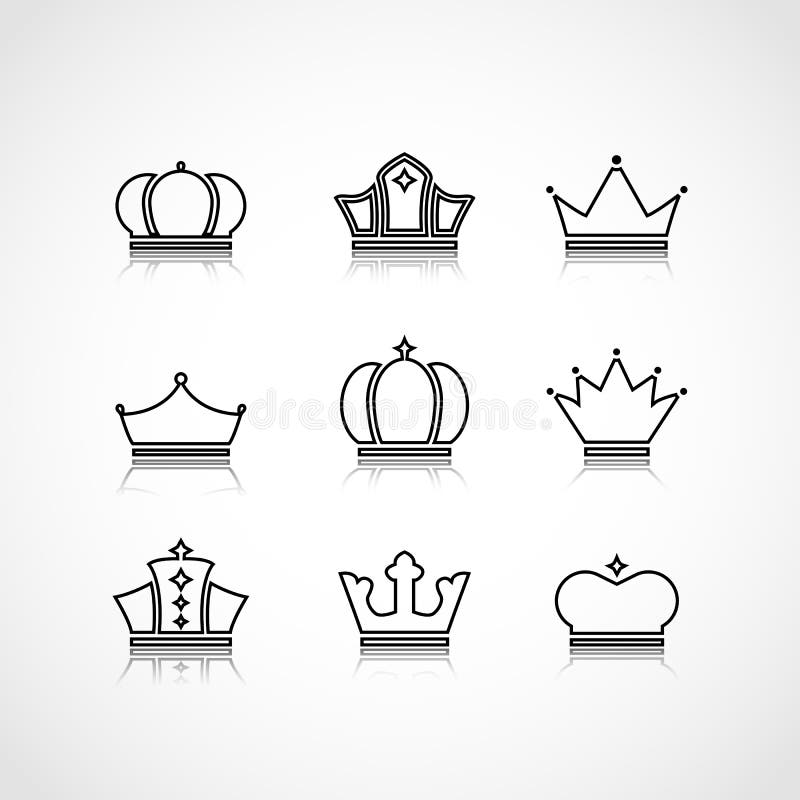 Black crowns shapes stock vector. Illustration of element - 54776428