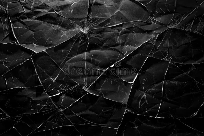 Black Crumpled Cracked Paper Texture Flat Background for Web Design ...
