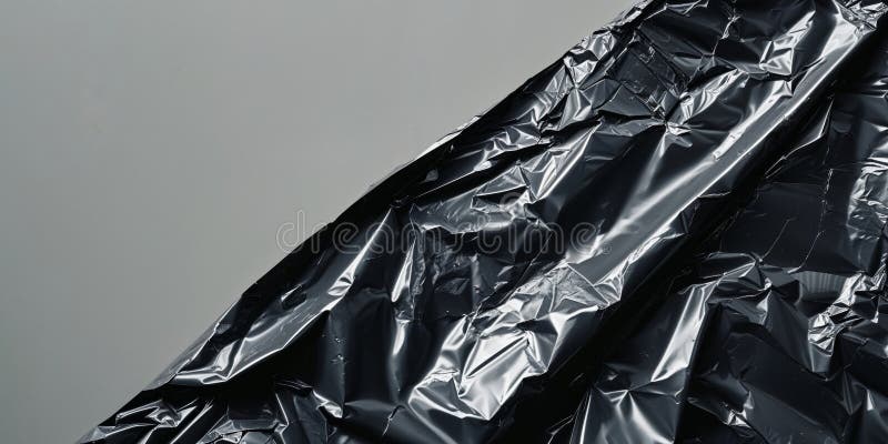 Black Crumpled and Creased Plastic Poster Texture. Stock Image - Image ...