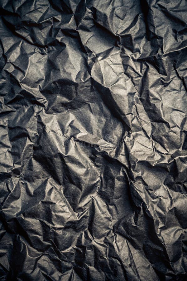 Black Crumpled Paper Texture in Low Light Background Stock Illustration ...