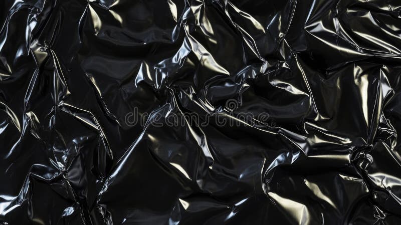 Black Crumpled Plastic Texture Background Stock Illustration ...