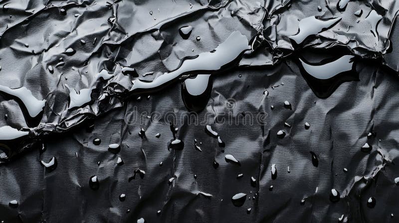 Black Crumpled Surface with Water Droplets Stock Illustration ...