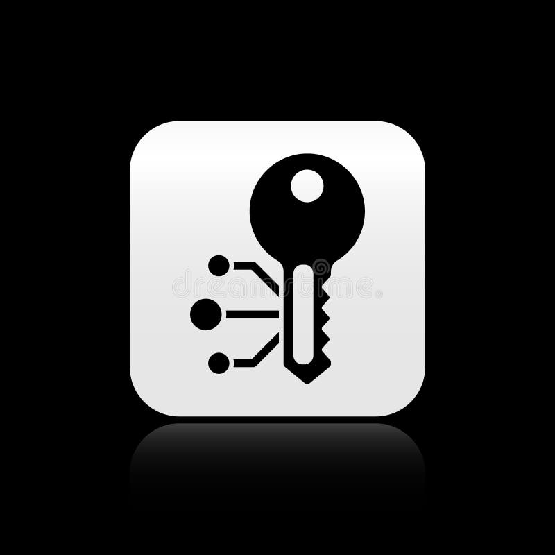 Black Cryptocurrency Key Icon Isolated on Black Background. Concept of ...