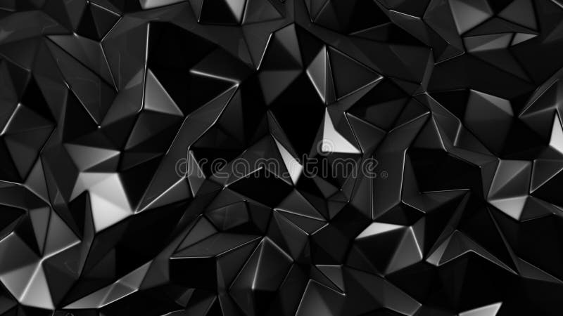 Black Crystal Background With Triangles 3d Illustration 3d Rendering