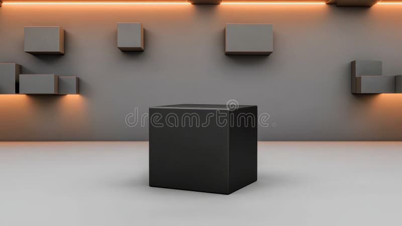 Black Cube Stand for Product Placement Mockup in a Minimalist ...