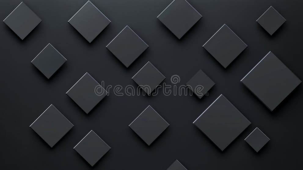 A Black Cube with a Random Size Placed on a Dark Backdrop with a Space ...