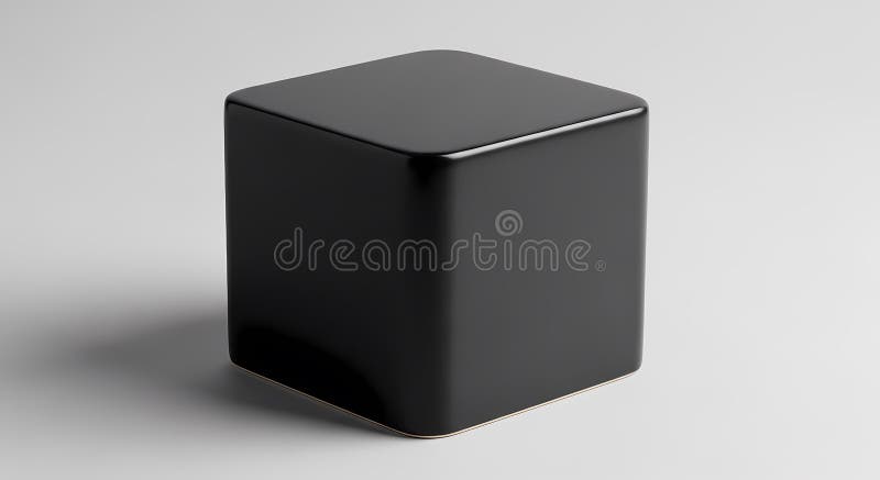 Black Rounded Edge Cube stock illustration. Illustration of simple ...