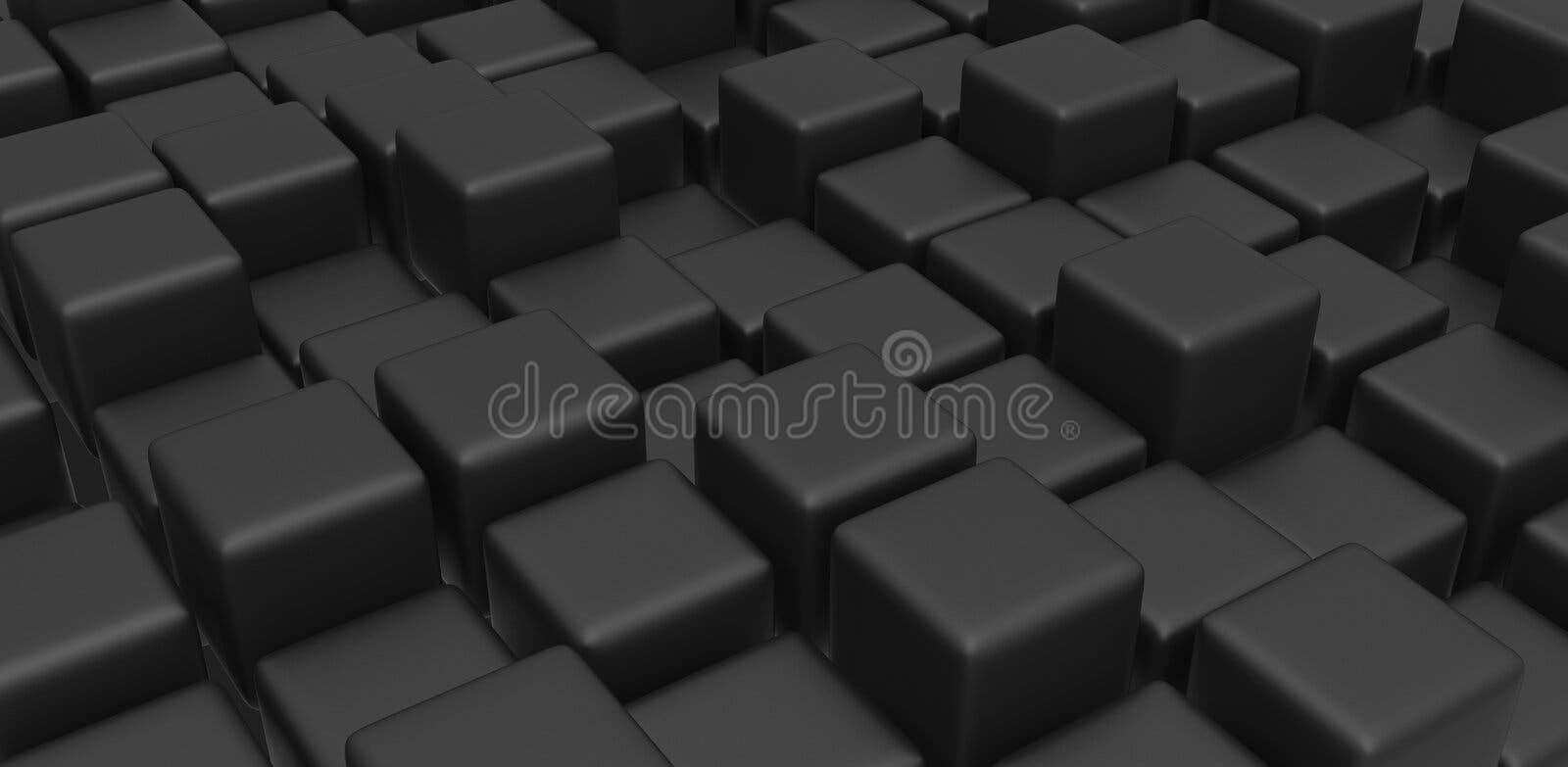 Black Cubes Concept Isolated on White Stock Illustration - Illustration ...