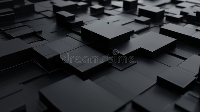 Black Cubes Arranged on Dark Background Stock Illustration ...