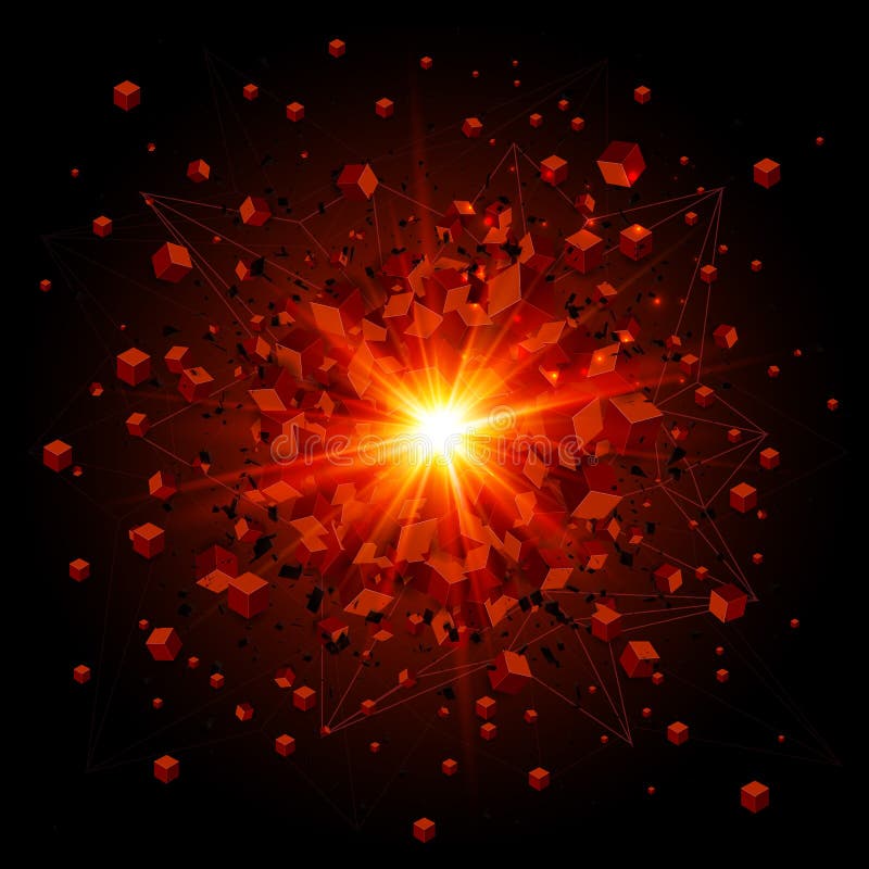Explosion Cubes Block Stock Illustrations – 217 Explosion Cubes Block ...