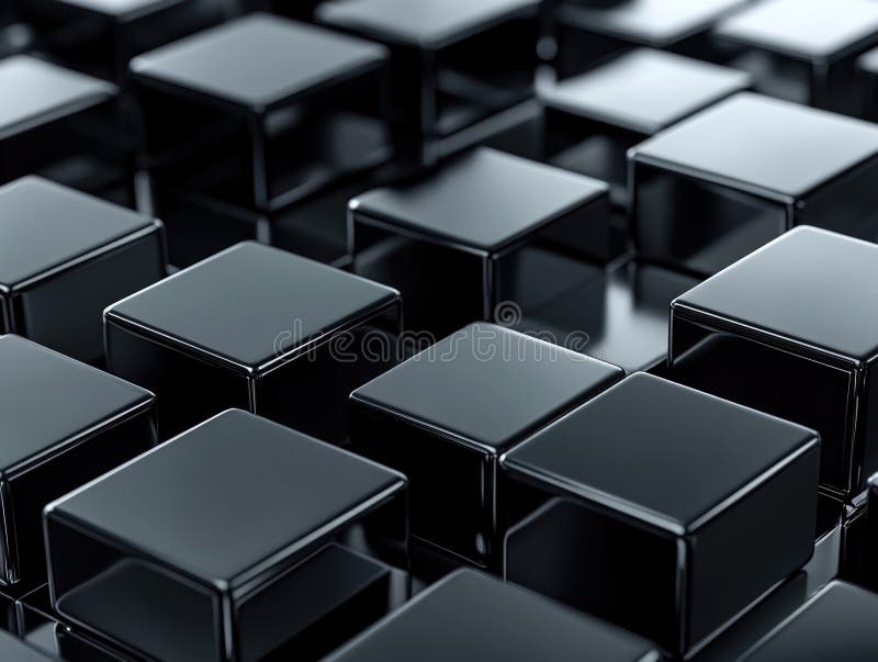 Black Cubes on Table stock illustration. Illustration of conceptual ...