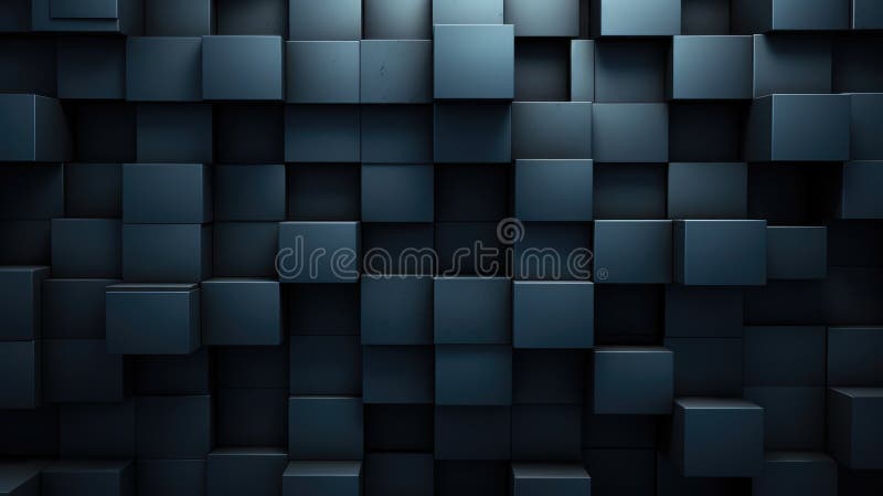 Black Cubes Wall Background, Abstract Illustration Stock Image - Image ...