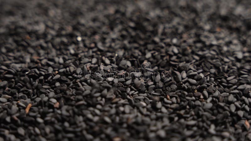 Black Cumin Seeds Rotating in a Circle, Texture, Background Stock ...