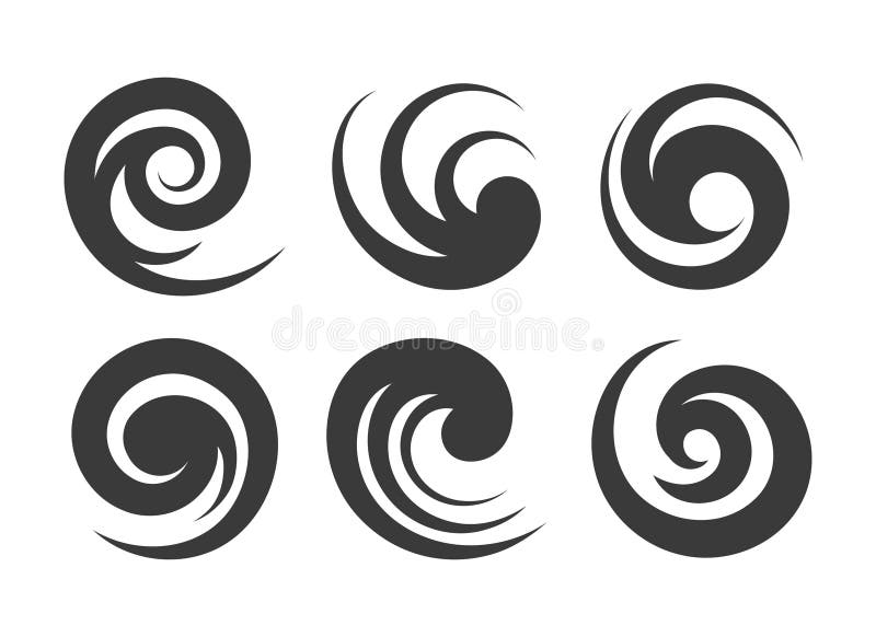 Black curl logo set stock vector. Illustration of swirl - 380295705