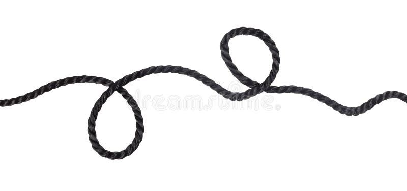 Black curled rope isolated stock photo. Image of closeup - 243455096