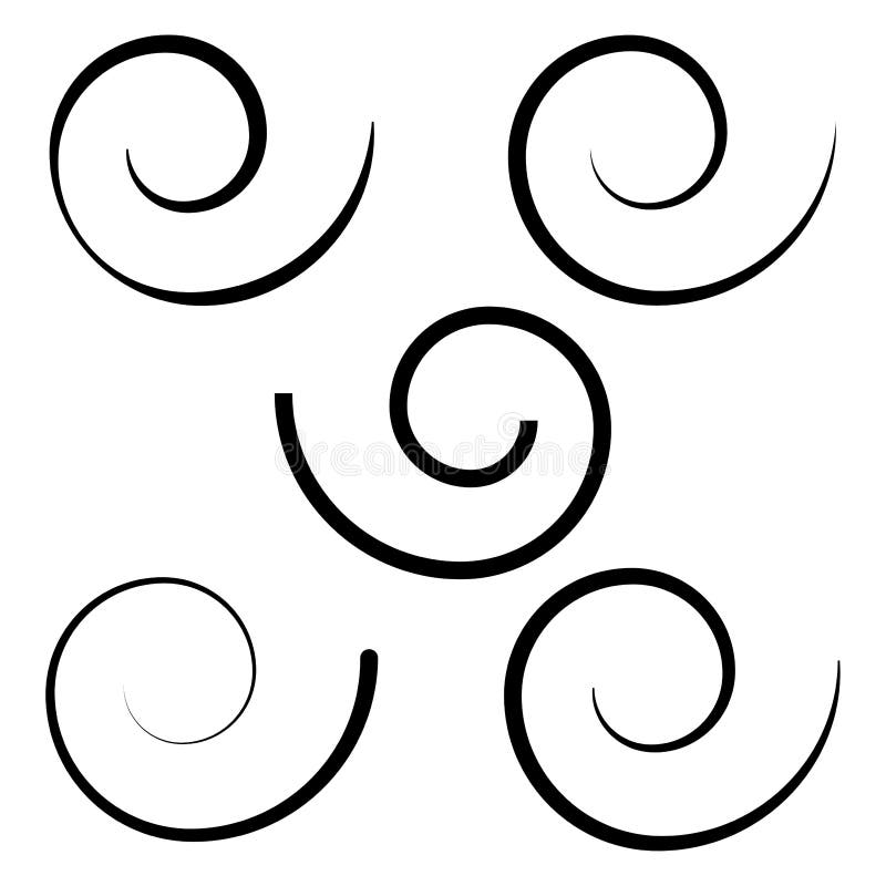 Black Curls Vintage Seamless Art Line Ornament Vector Illustration