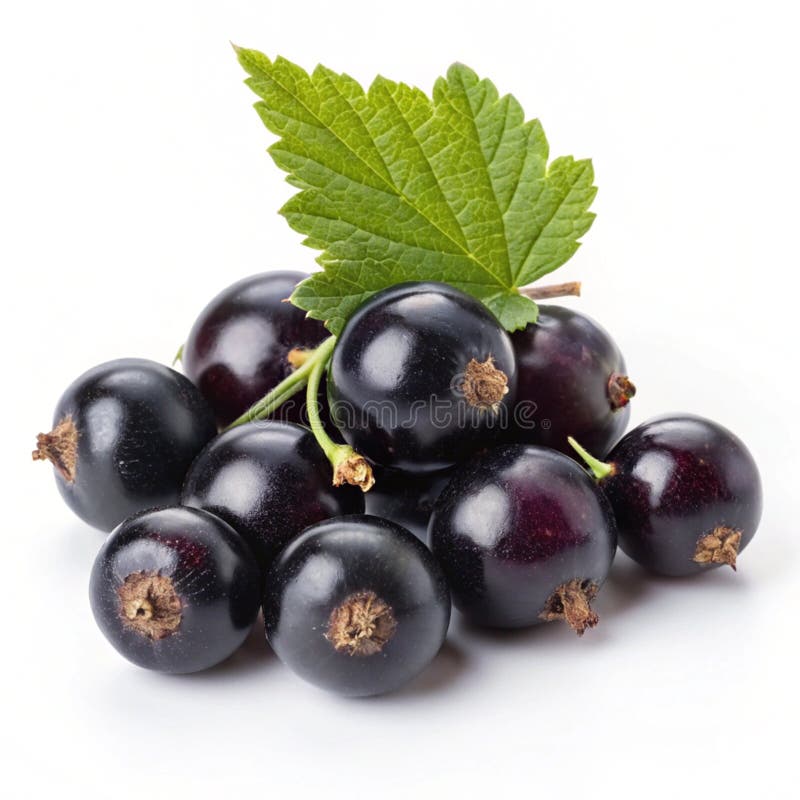 Black Currant Berries Isolated on White Background Stock Illustration ...