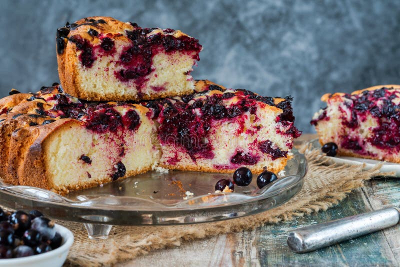 Black currant cake stock photo. Image of fruit, piece - 224899968
