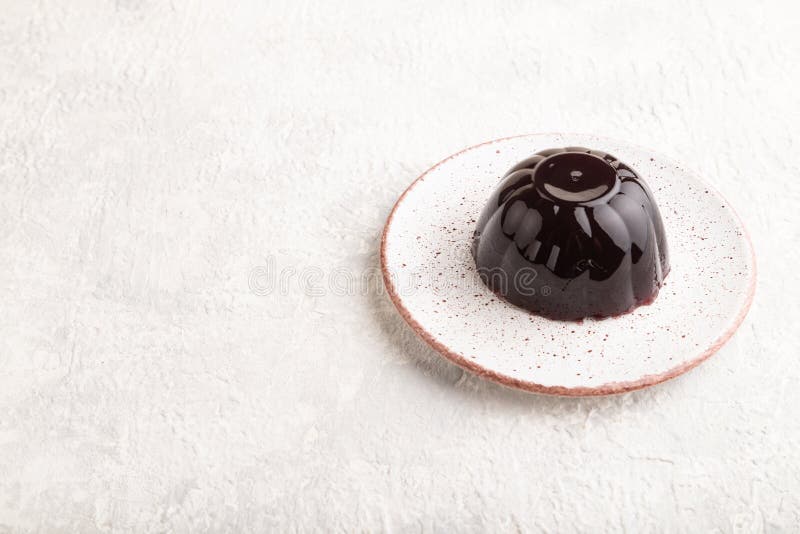 Black Currant and Grapes Jelly on Gray Concrete. Side View, Copy Space ...
