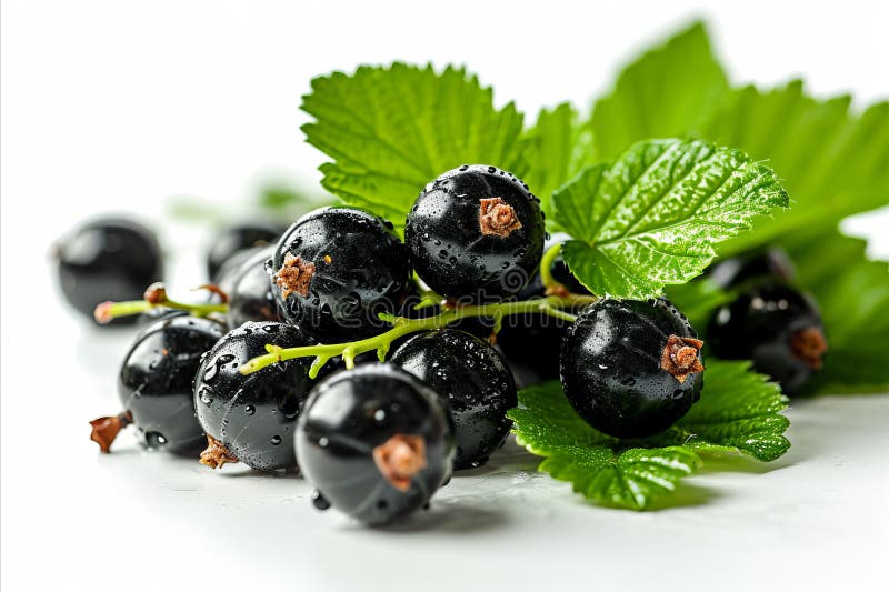 Black Currant Isolated on White Background High Quality Detailed Image ...