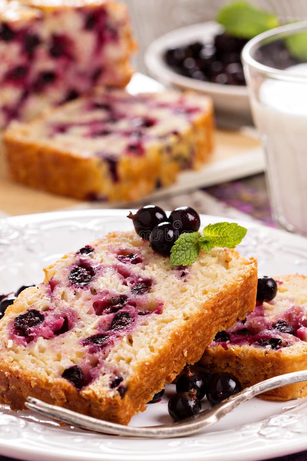 Black currant loaf cake stock photo. Image of grain, pound - 36107822
