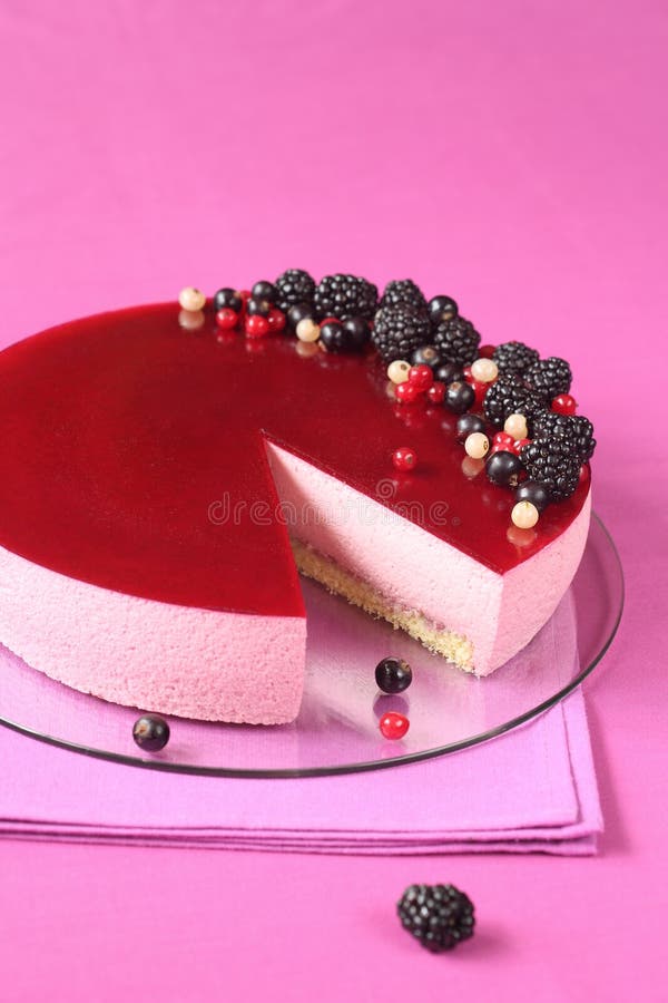 Black Currant Mousse Cake stock image. Image of chocolate - 39803391