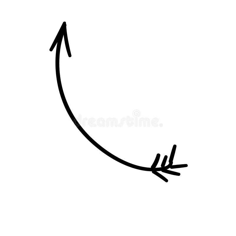 Curved Arrow Doodle Hand Drawn. Vector Illustration Stock Vector ...